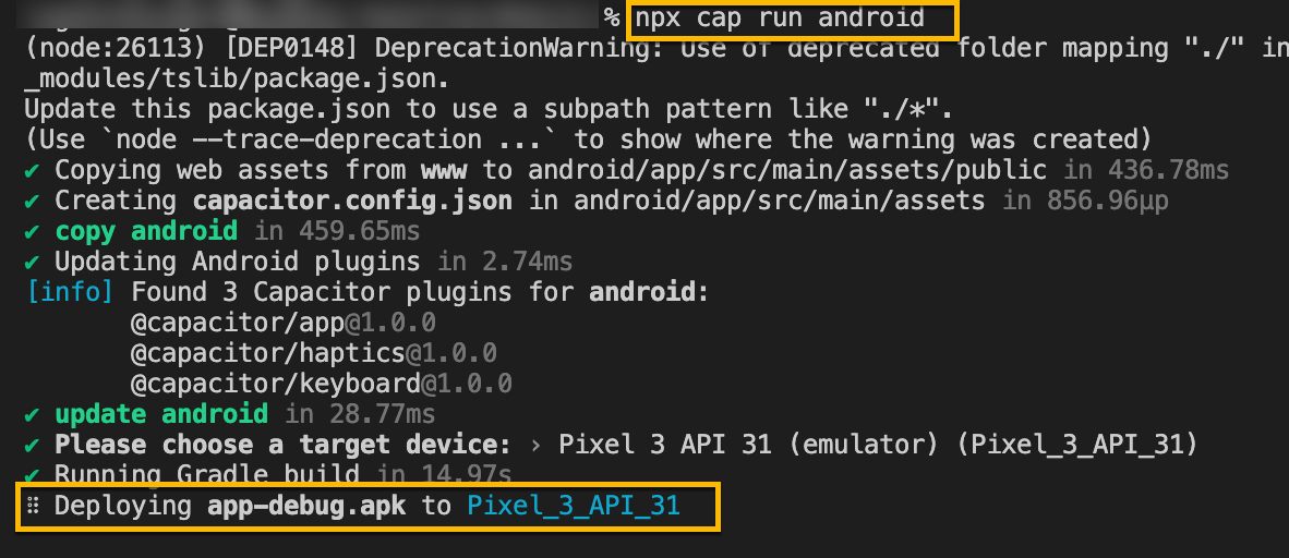Deploying app-debug.apk to stuck in Ionic Android - Studyraft