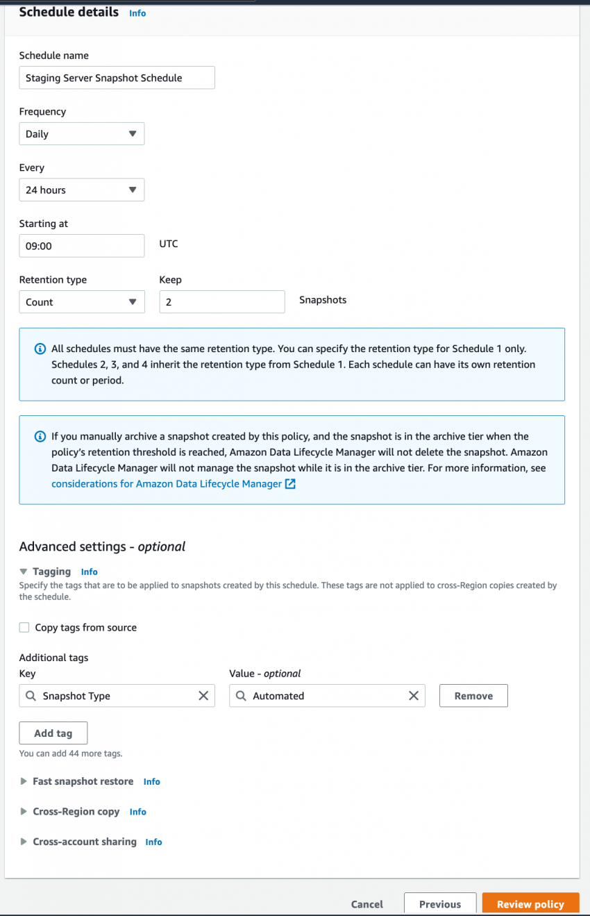 Create automated snapshots of EC2 instance in AWS - Studyraft