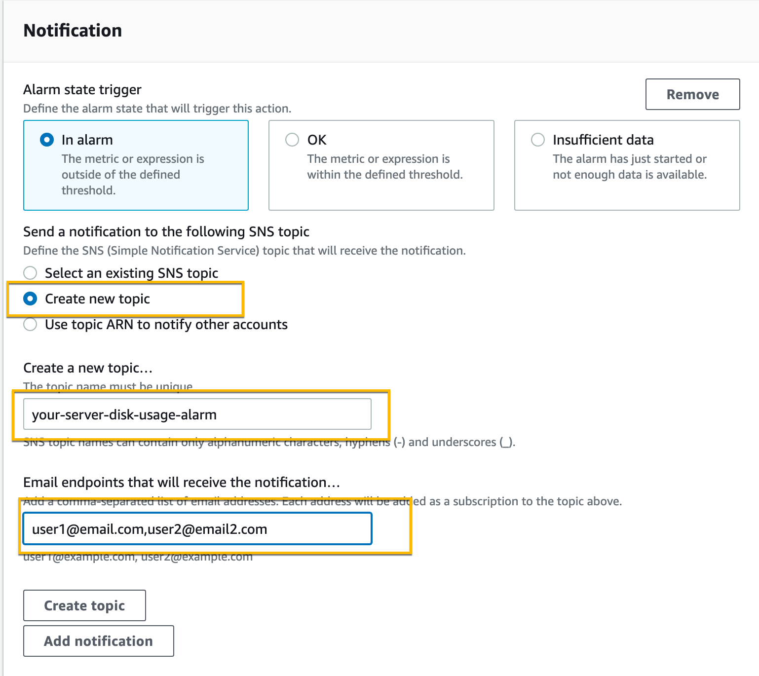 Create disk alerts Ubuntu AWS CloudWatch - Studyraft