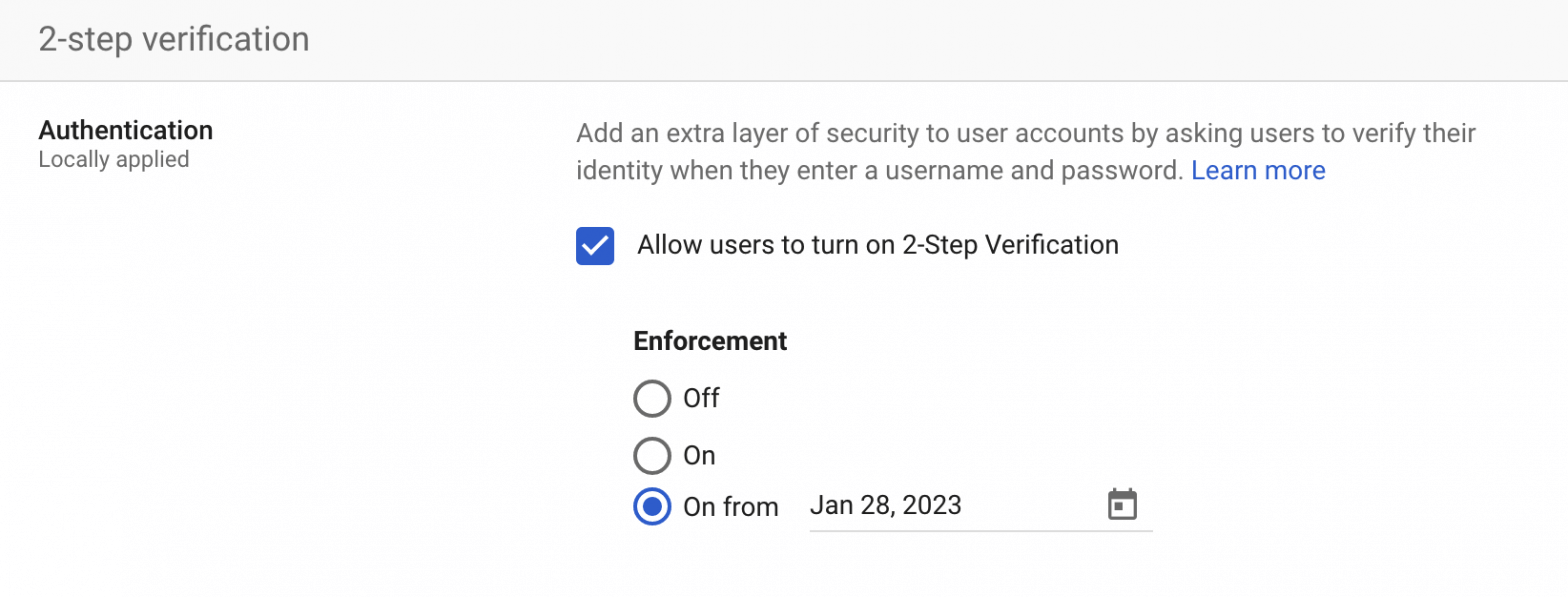 Enforce 2-Step Verification on Google Workspace - Studyraft